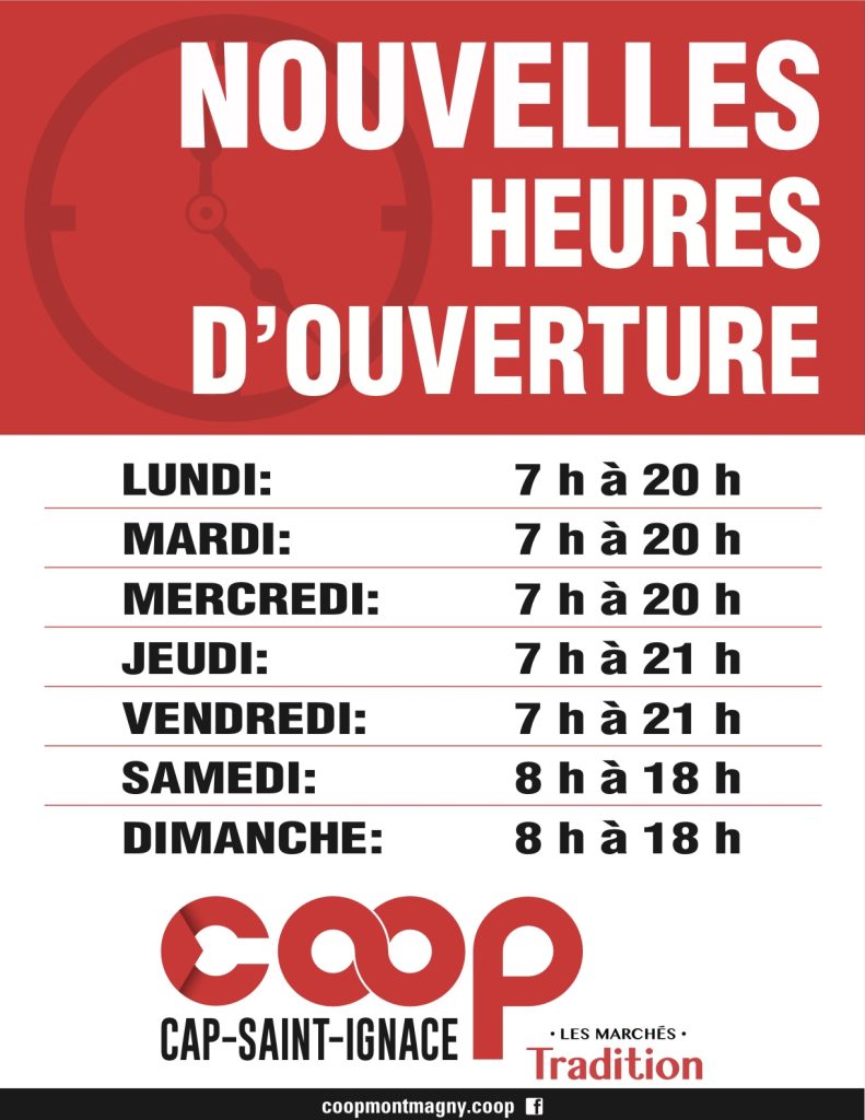 Nouvelles heures d’ouverture pour le magasin de Cap-Saint-Ignace – Coop ...